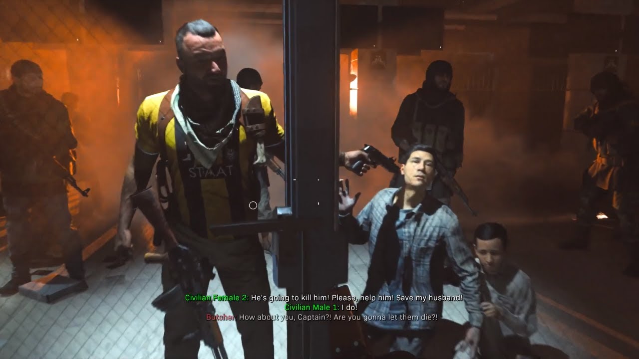 THE BUTCHER OPEN THE DOOR ALL CHOICES COD MODERN WARFARE - YouTube