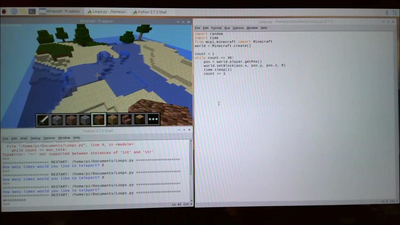 U2L7 While Loops with Raspberry Pi Minecraft - YouTube