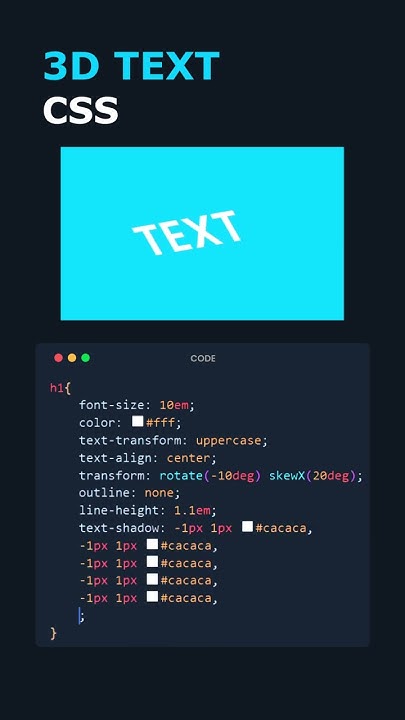 3d Text Effect Css Only 😍 Shorts Ytshorts Css Html Programming Coding Youtube
