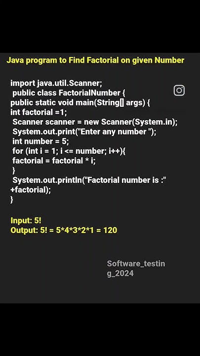 factorial for a given number #java #interview - YouTube