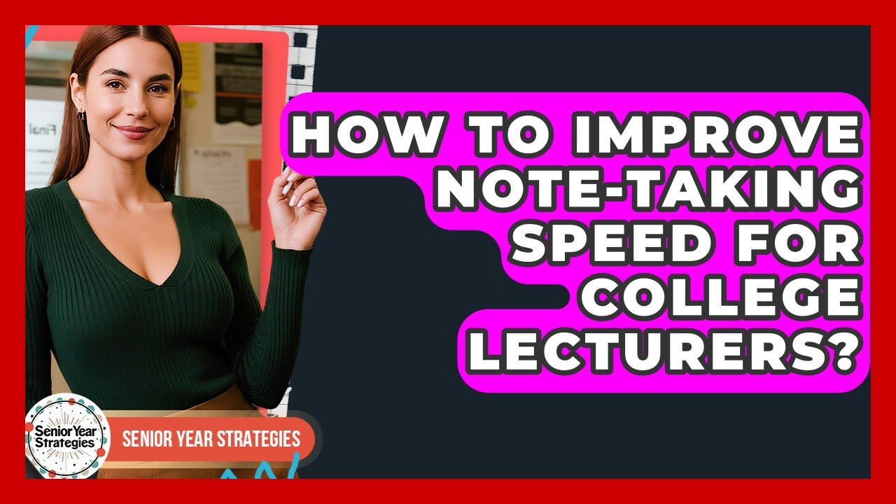 How To Improve Note-taking Speed For College Lecturers? - Senior Year ...