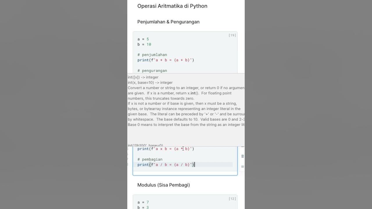 Belajar Ekspres Python Ep.4: Operasi Aritmatika di Python #shorts #python #programming - YouTube