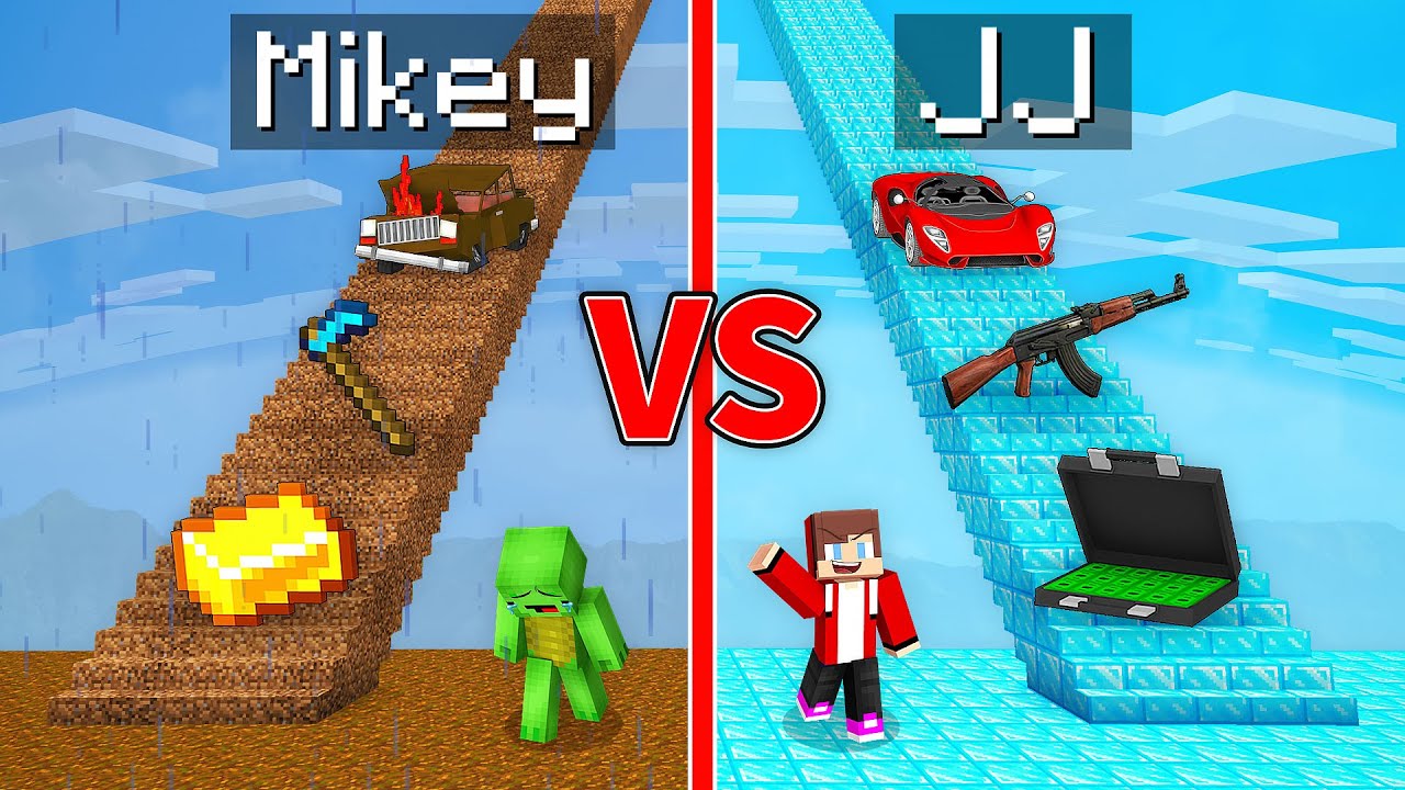 Mikey POOR vs JJ RICH Stairs Survival Battle in Minecraft (Maizen) - YouTube