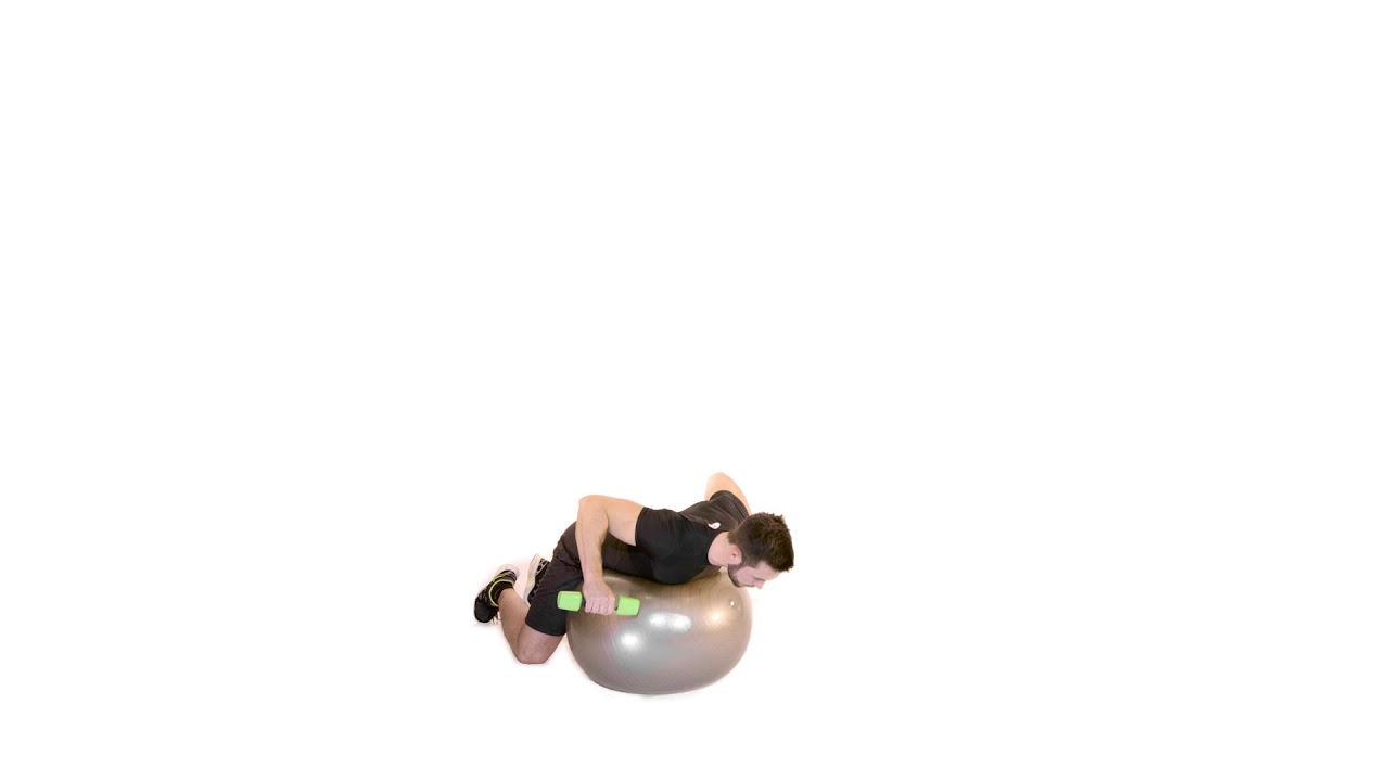 Aperture posteriori su fitball con manubri - YouTube