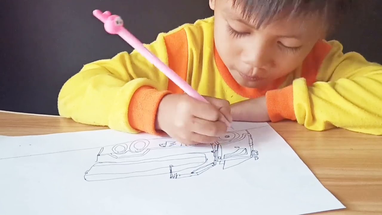 Mari belajar menggambar || Bocil pintar menggambar - YouTube