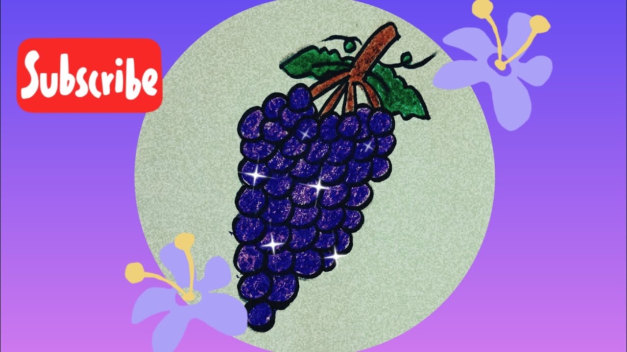 How to draw 🍇 grape for kids step by step/Easy drawing of grape 🍇 - YouTube