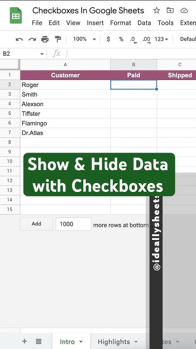 How to hide and show data using checkboxes! #spreadsheets #sheets - YouTube
