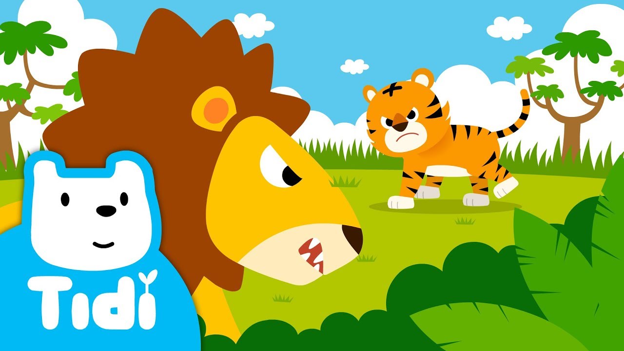 The King of Animals♪ | Lion vs Tiger | Sing Along with Tidi Songs for ...