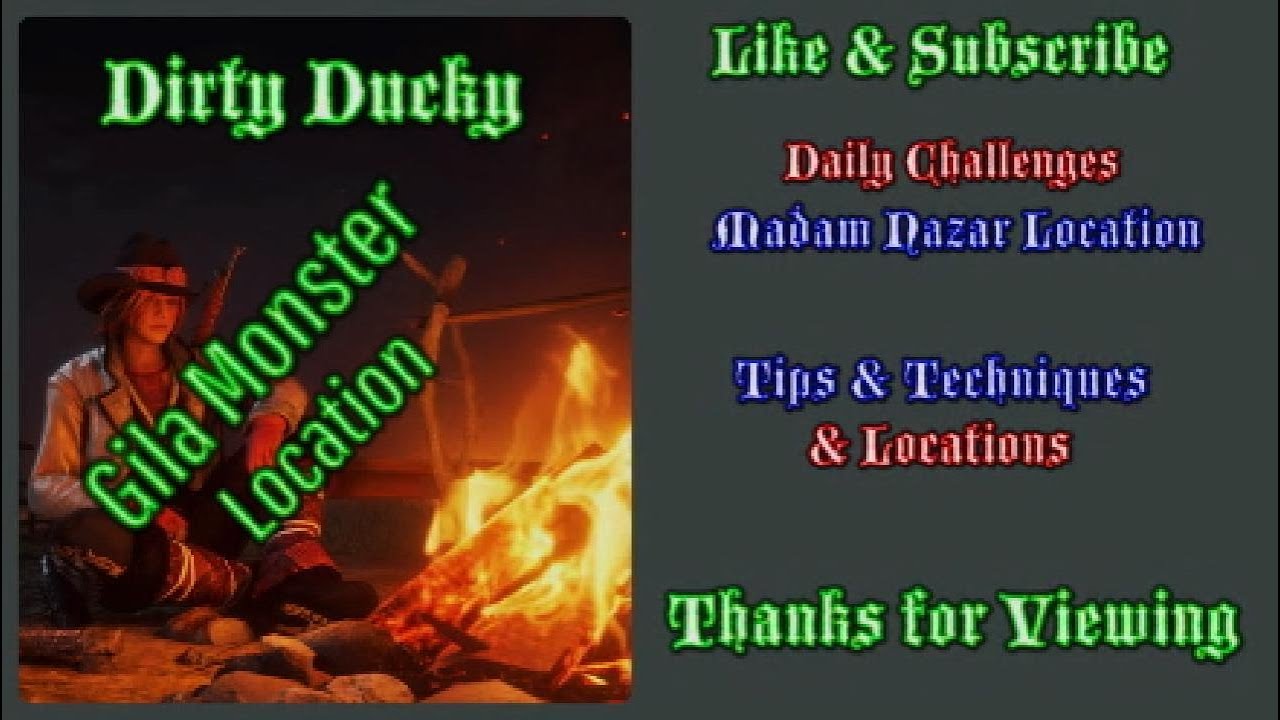 RDR2 Online | Gila Monster Location | Dirty Ducky Tips & Locations ...