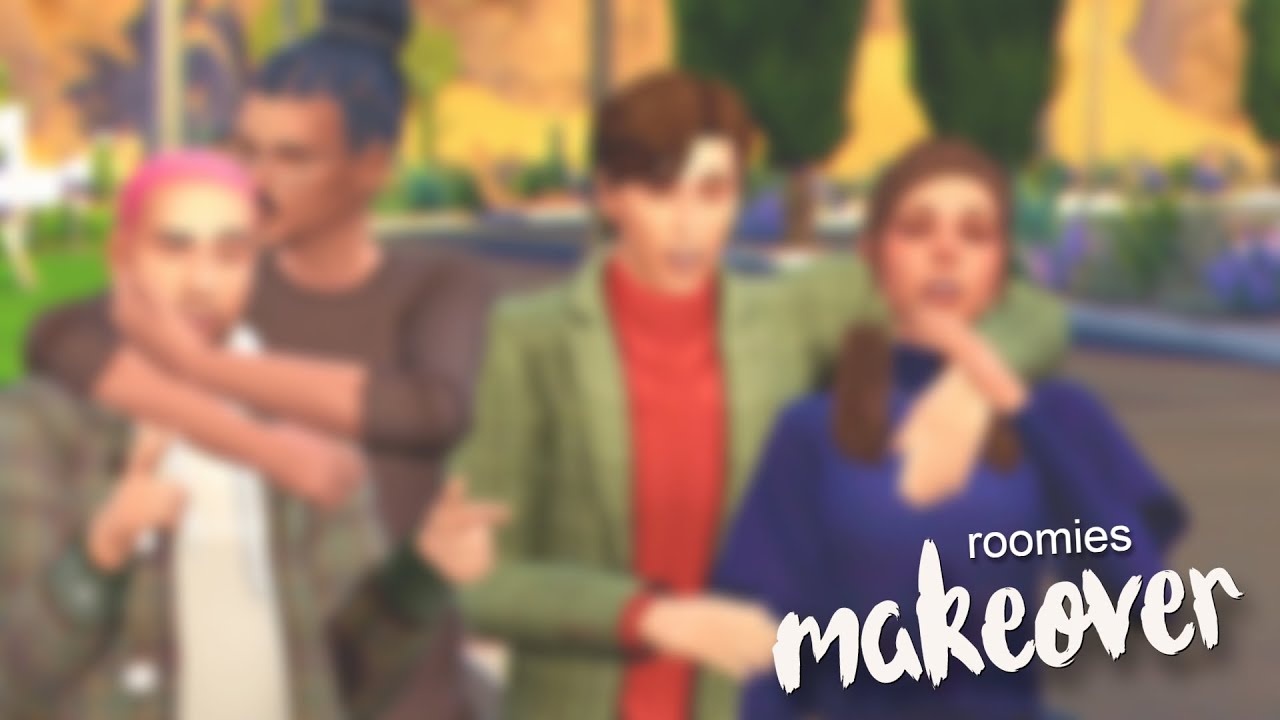 roomies household makeover (create-a-sim + cc list) - YouTube