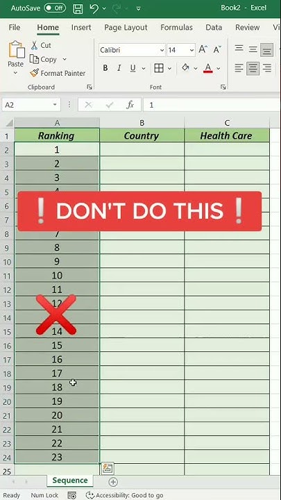 Never drag your numbers down again with SEQUENCE! via my.excel.academy tiktok - YouTube