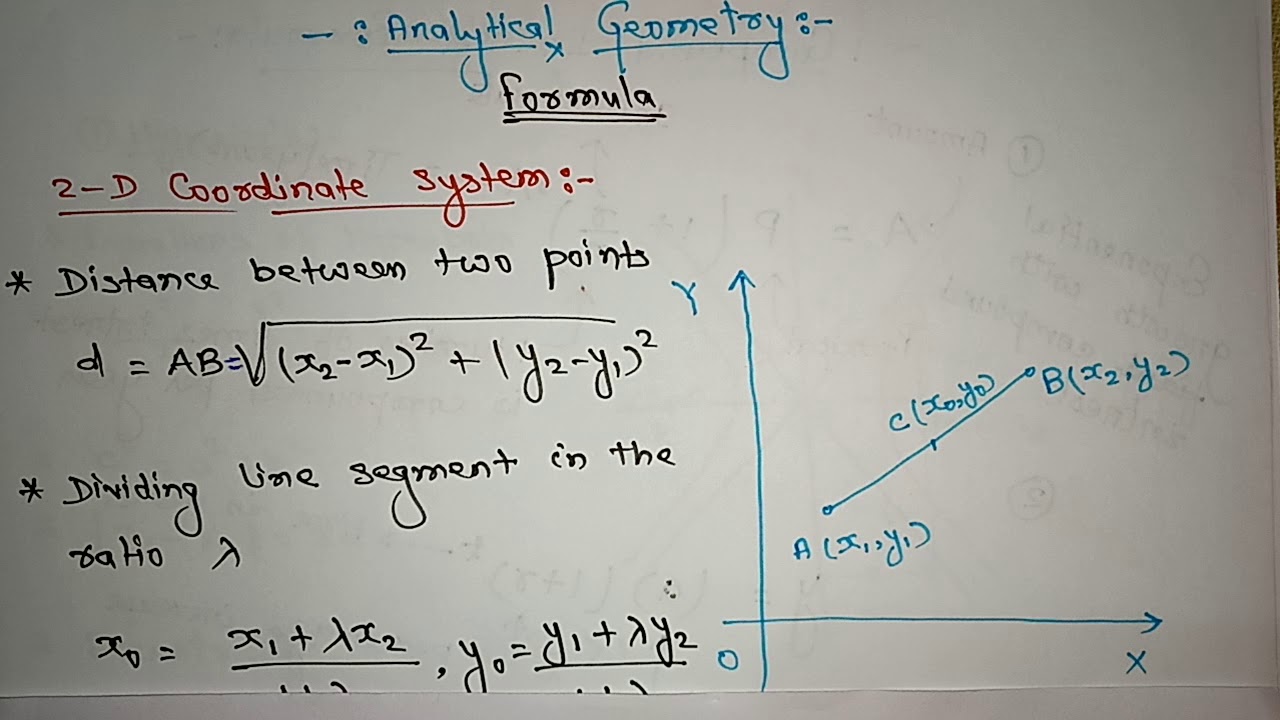 2-D coordinate geometry formula - YouTube