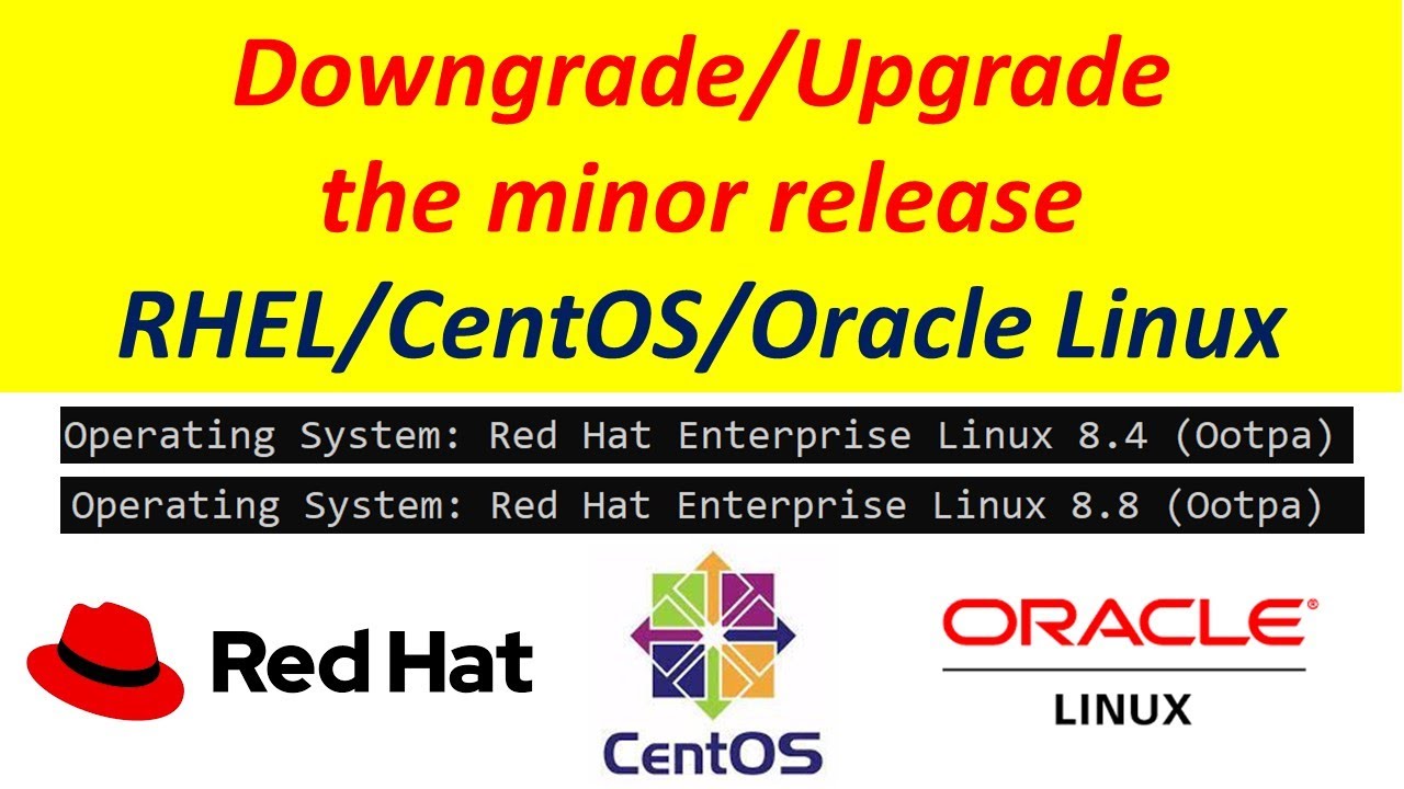 How To Downgradeupgrade The Minor Release On Linux Techiezero Linux Rhel Youtube