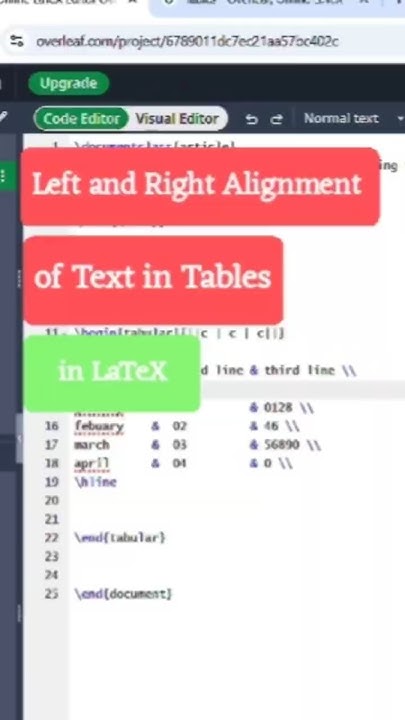 Left and Right alignment of Text in Tables in Latex| overleaf LaTeX #latex #latextutorial # ...