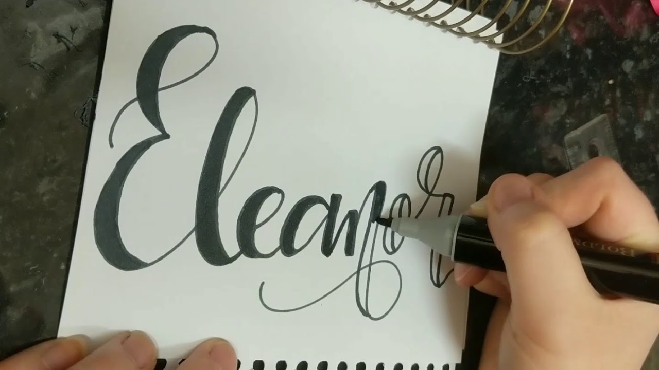 Eleanor - modern calligraphy name - YouTube