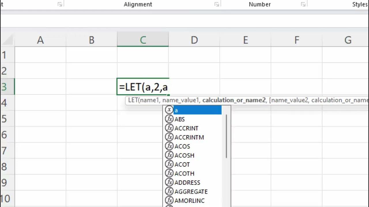 Let formula in Microsoft Excel@COMPUTEREXCELSOLUTION - YouTube