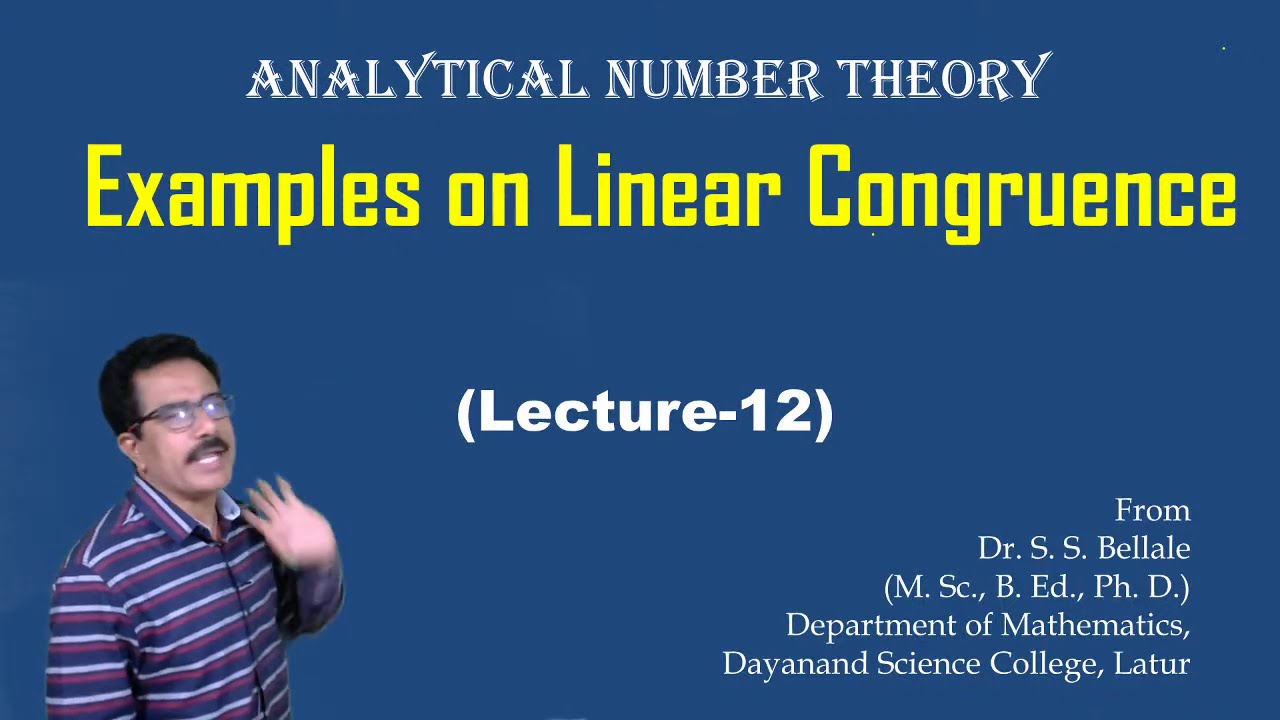 Math | Analytical Number Theory | Examples on Linear Congruences |Lect ...