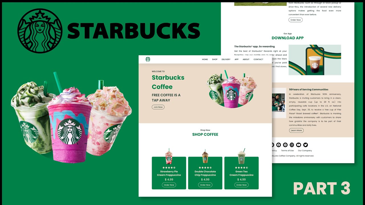 Starbucks Website Part 3 Html Css Youtube