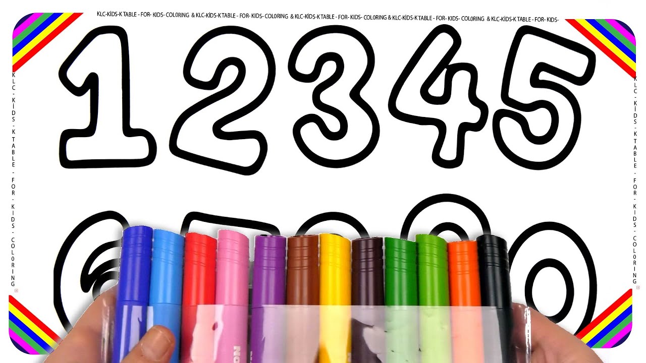 🔢 (Numbers) Learn Numbers with BIG Marker Pen Coloring Pages | KLC KIDS ...