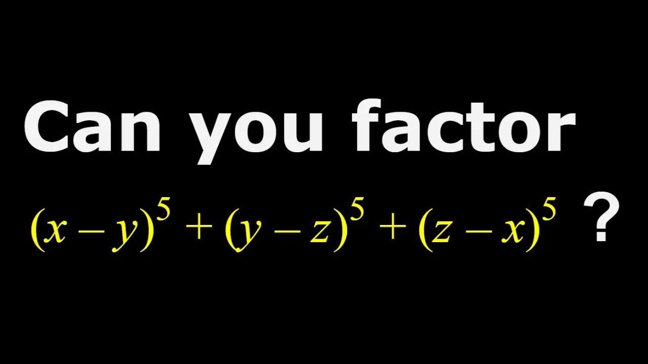 Factoring a Quintic Sum | Algebra - YouTube