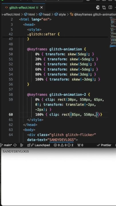 Glitch Effects | HTML CSS #shorts - YouTube