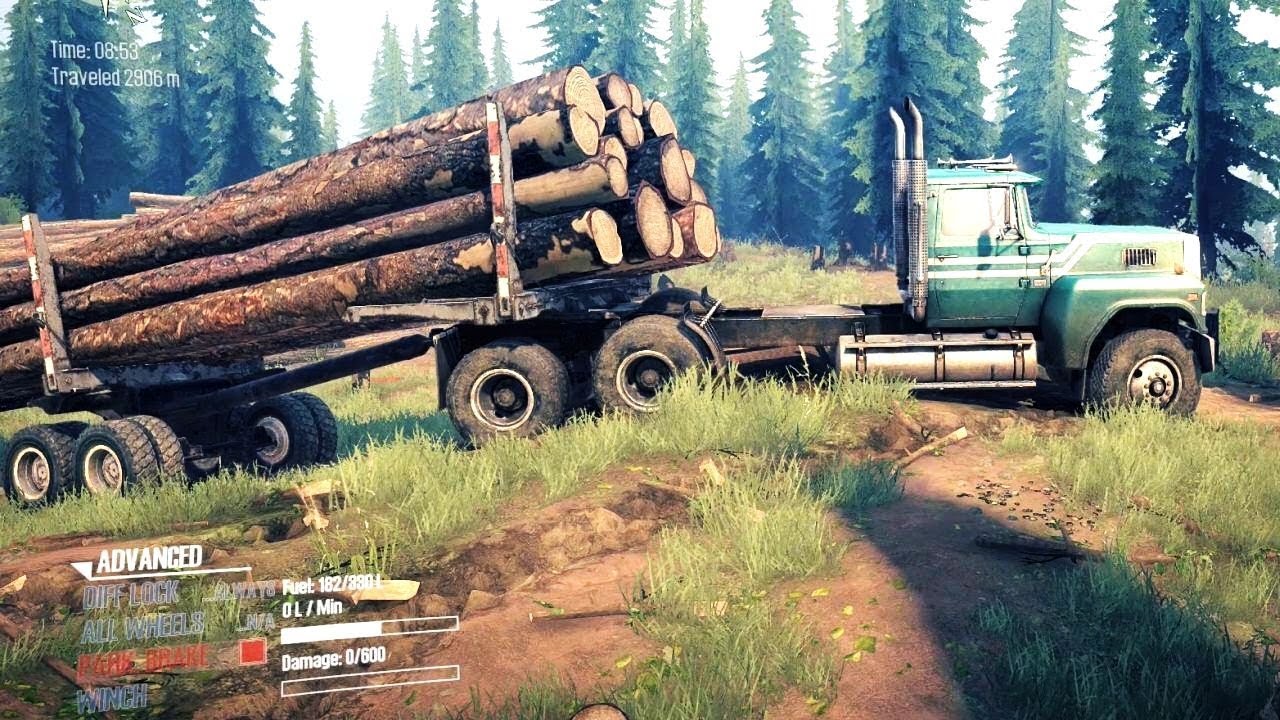 Spintires MudRunner American Wilds - Ford LT9000 Long Logs Transport ...