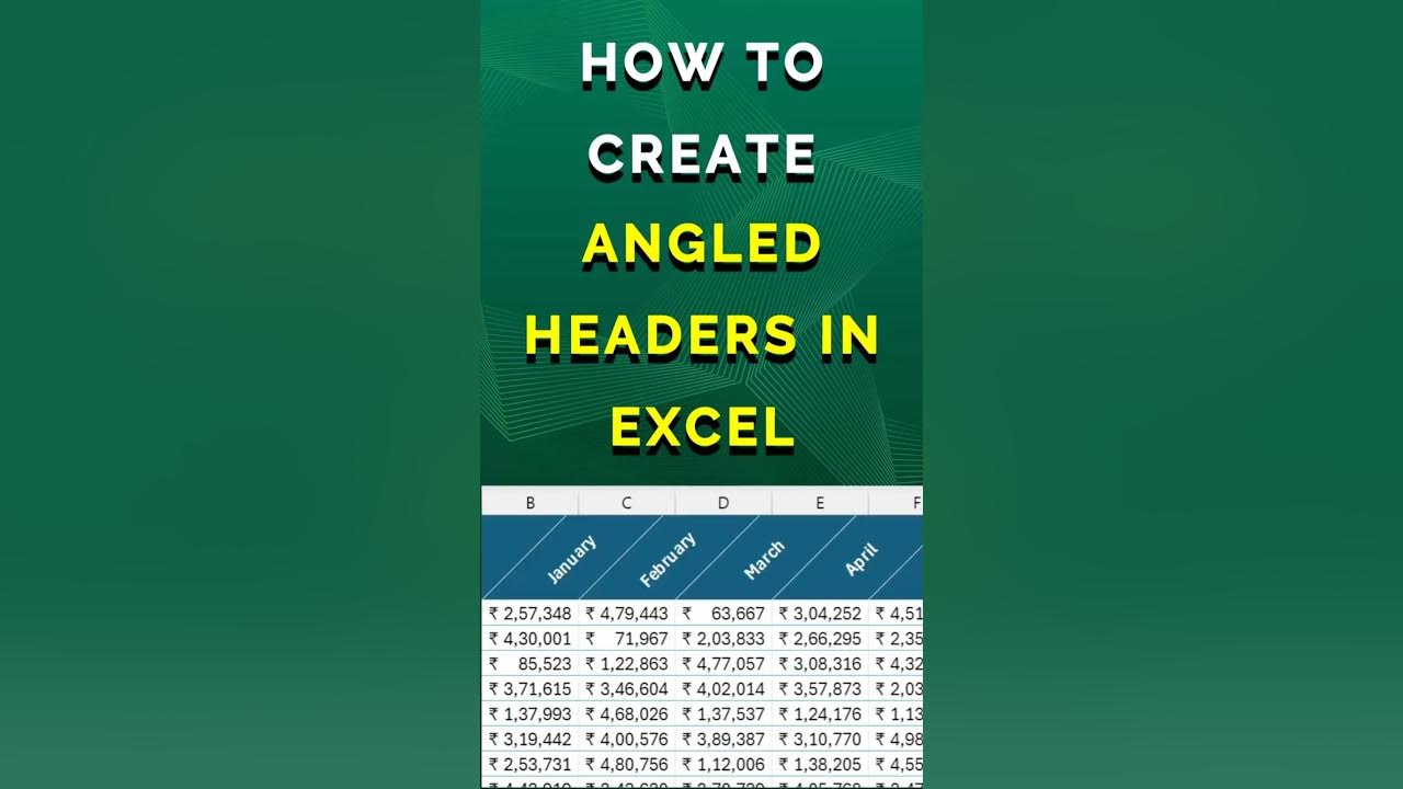 How to create angled headers in excel - YouTube