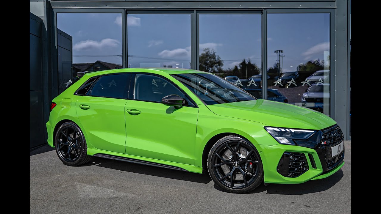 2023 23 RS3 Carbon Black Sportback 1 Owner ONLY 919 Miles - YouTube