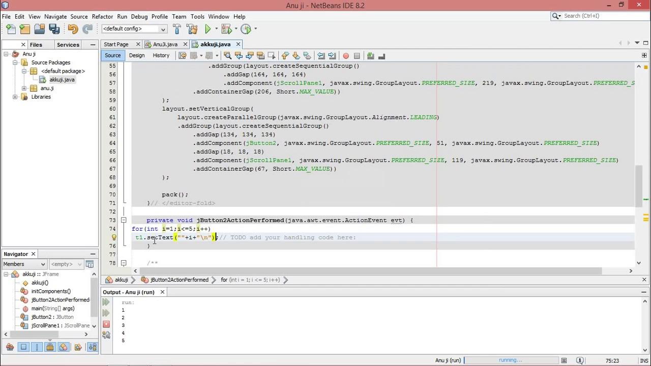 LOOPS for..java netbeans ..tutorials - YouTube