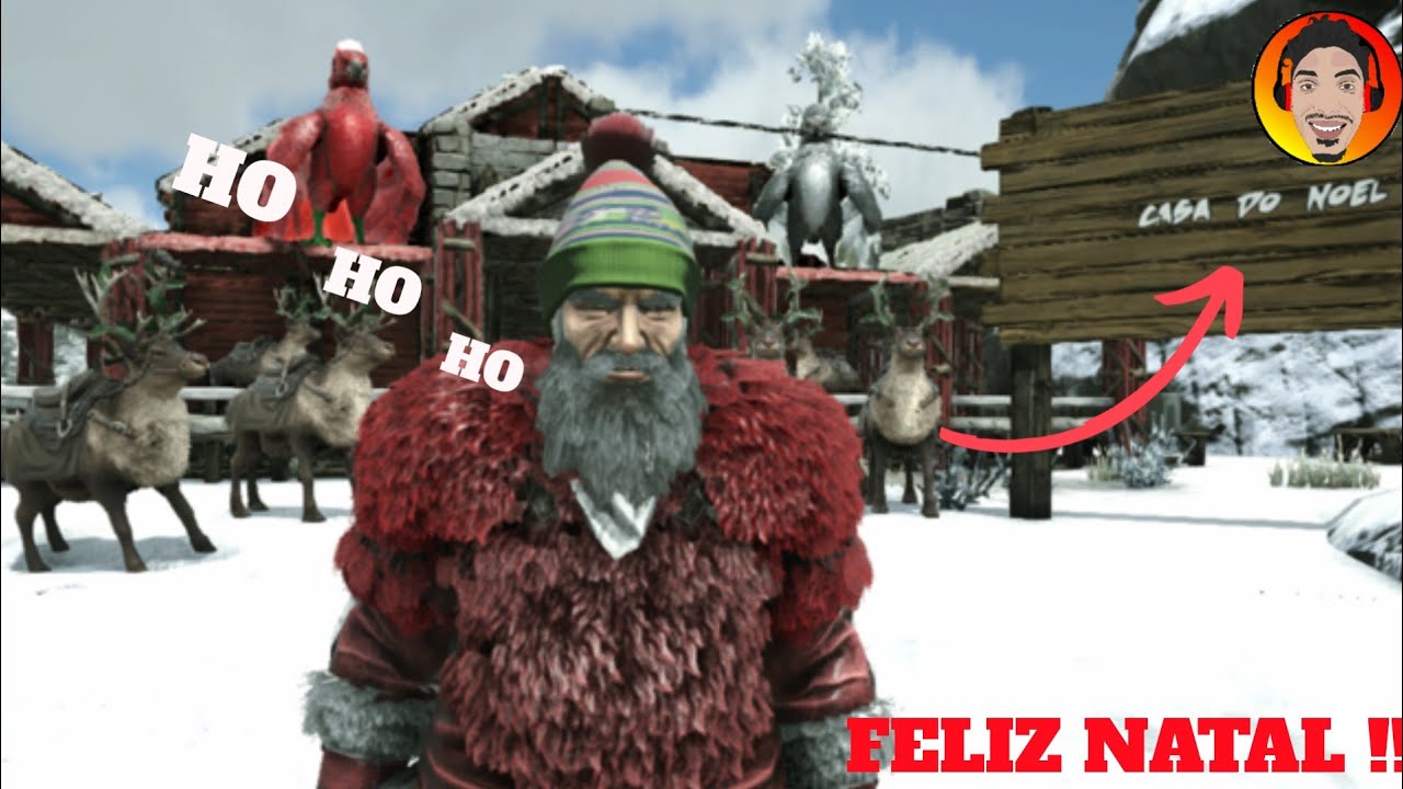 FIZ A CASA DO PAPAI NOEL+ENSINANDO COMO PEGAR AS SKINS DE NATAL | ARK ...
