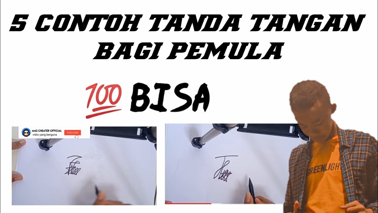 5 CONTOH TANDA TANGAN BAGI PEMULA!!!! #SIMPEL - YouTube