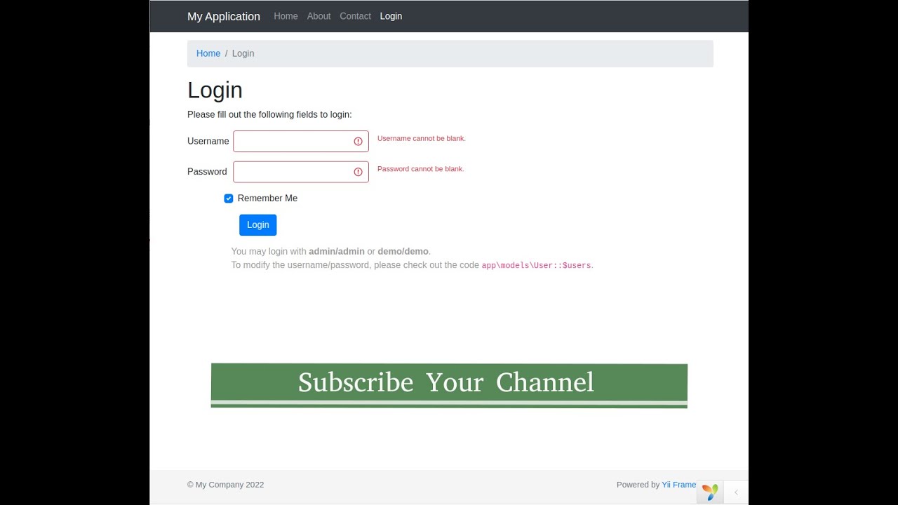 Yii2 Tutorial How To Login With Database In Yii2 Youtube 9878