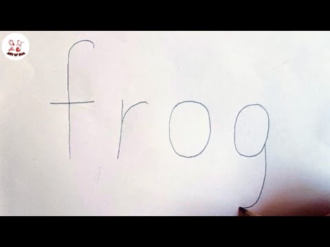 How To Turn Word Frog Into Cartoon Frog |Easy pencil drawing with ...