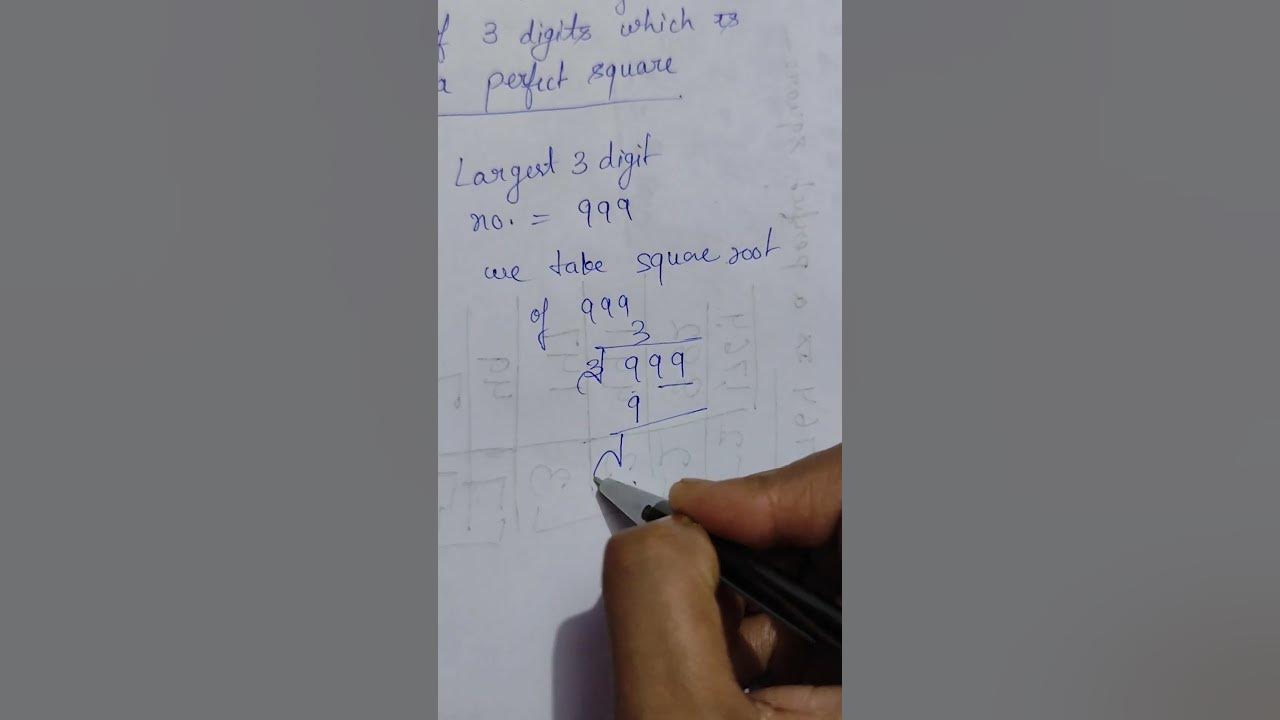 find the largest 3 digits number which is a perfect square.#squareroot ...