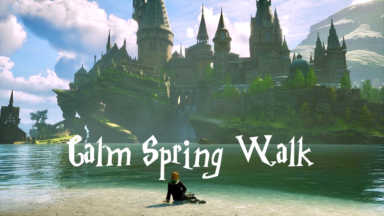 Spring Walk Around Hogwarts Black Lake | Hogwarts Legacy (ambience ...