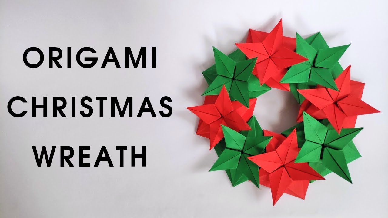 Origami CHRISTMAS WREATH | How to make a paper Christmas wreath ...
