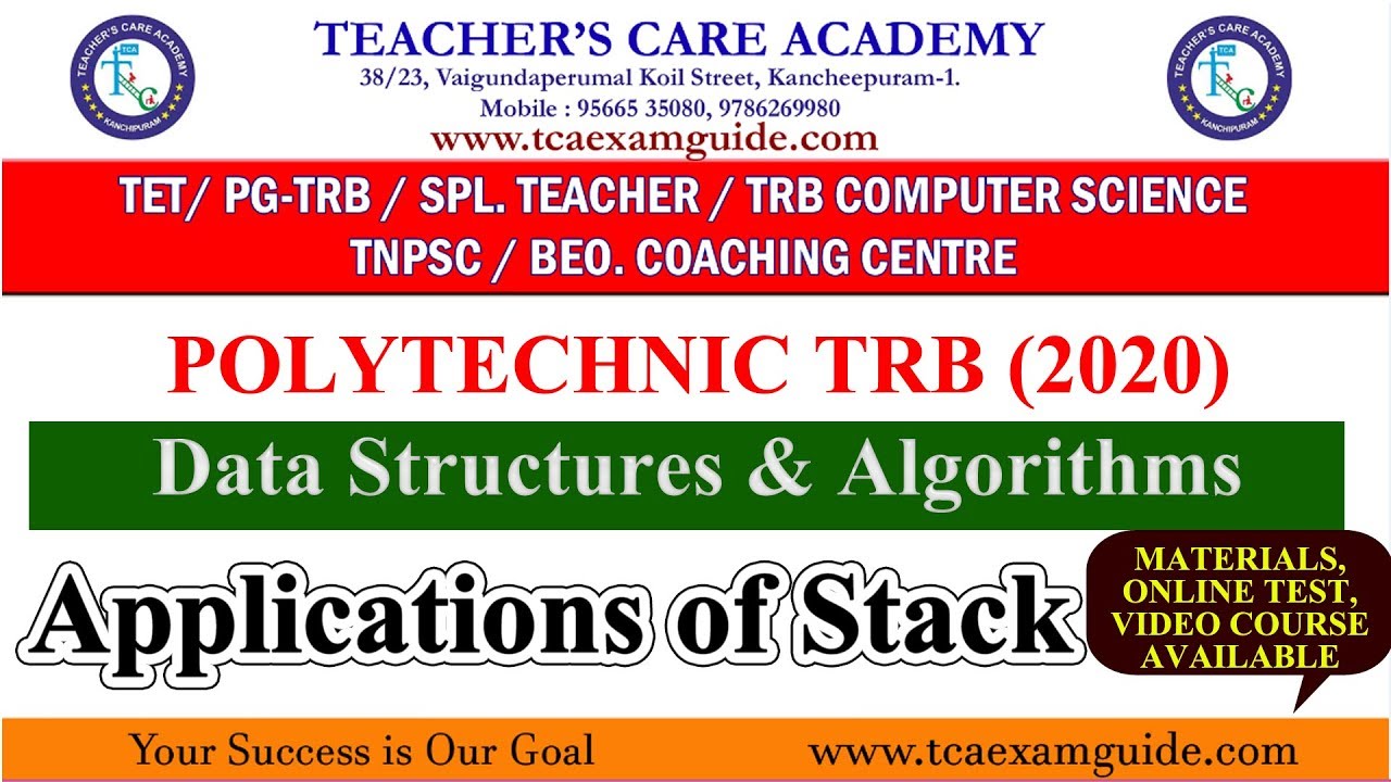 Polytechnic Trb 2020 Unit 3 Data Structures And Algorithms Part 2 Youtube