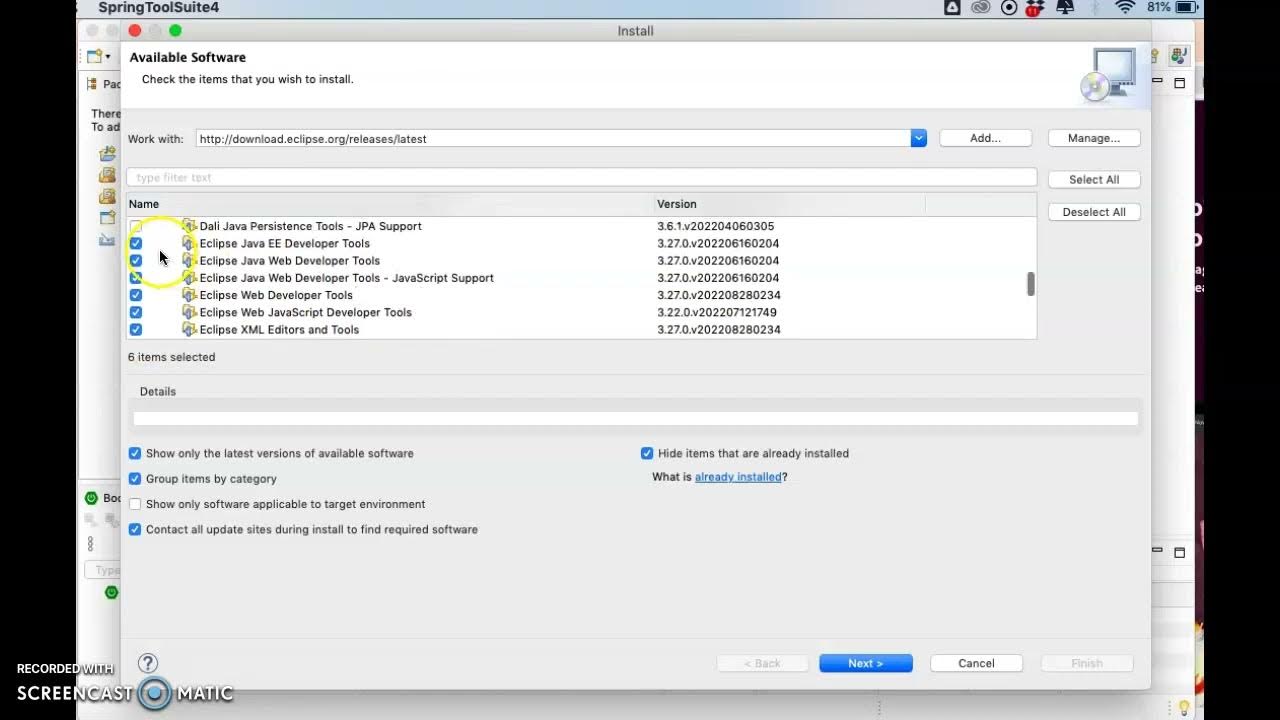 How to Fix Missing Dynamic Web Project in STS latest version for Mac OS ...