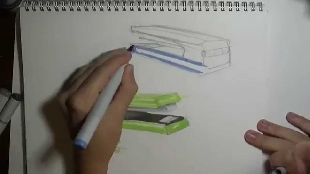 Sketch a day #14: Stapler Sketch - YouTube