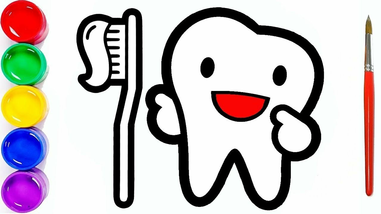 How to draw a tooth for children /Cómo dibujar un diente para niños ...