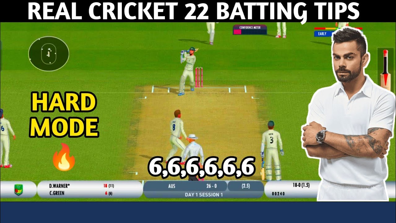 Real Cricket 22 batting tips |Test match | Rc22 - YouTube
