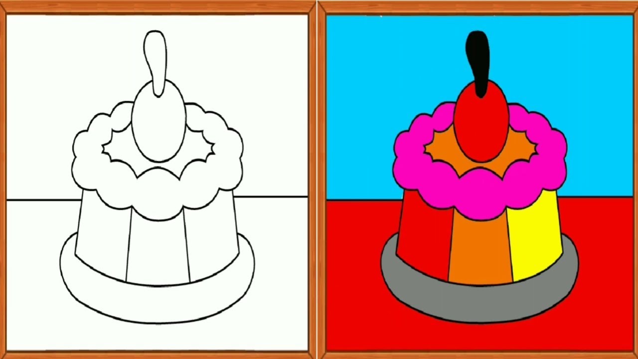 Belajar mewarnai gambar kue tar | cara mewarnai gambar kue untuk anak ...