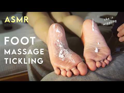 ASMR | Playful Tickling Massage on My Sister's Feet
