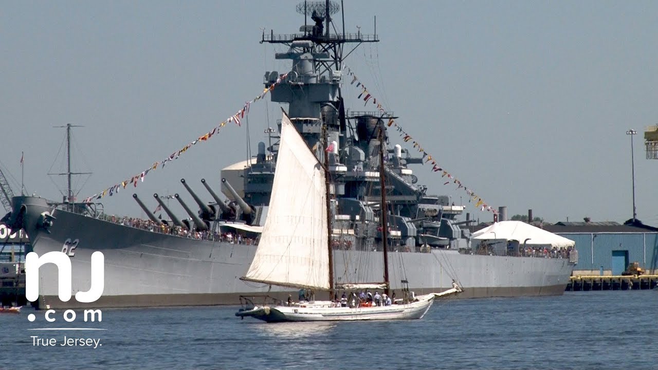 New Jersey's state ship the A.J. Meerwald and the USS New Jersey - YouTube