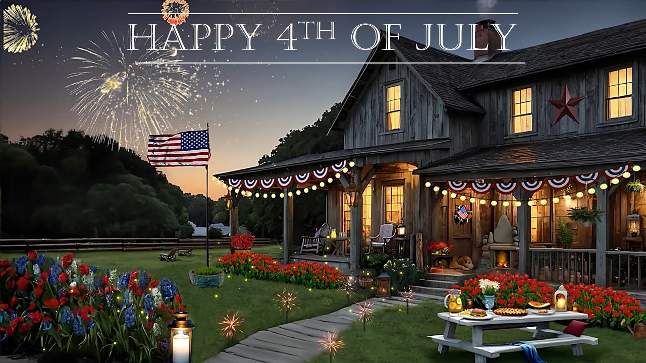 RUSTIC FARM 4th OF JULY CELEBRATION VIDEO-BBQ-WAVING AMERICAN FLAG ...