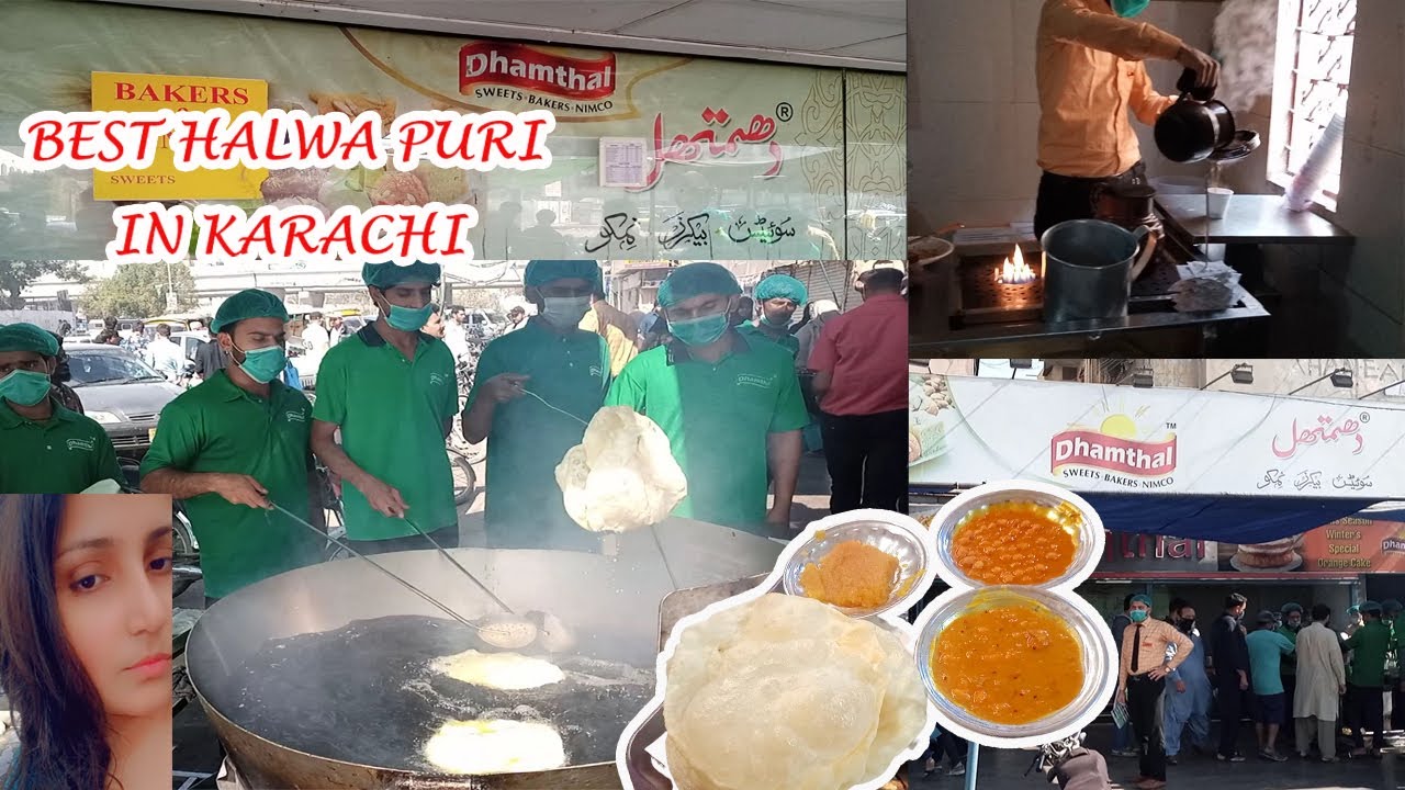 Best Halwa Puri In Karachi | Pakistan Street Food | Dhamthal Sweets ...