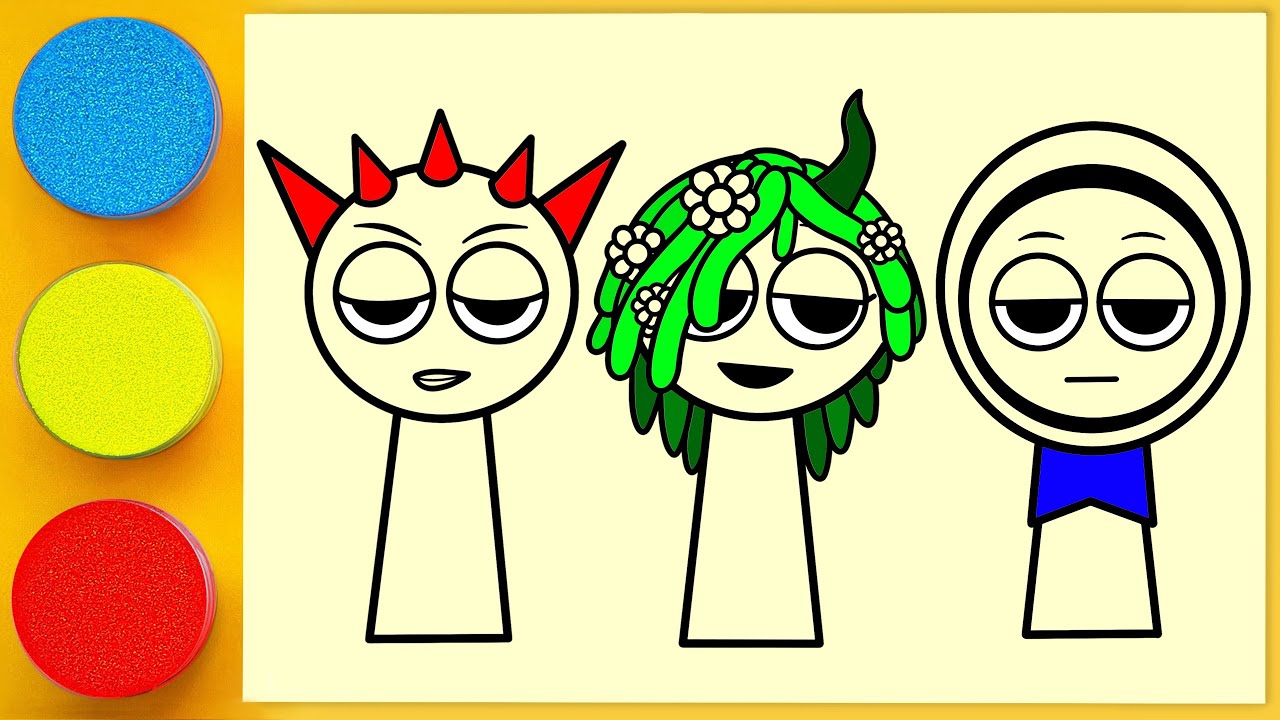 Incredibox Sprunki Raddy Vineria Sand Painting | Easy Drawing ...