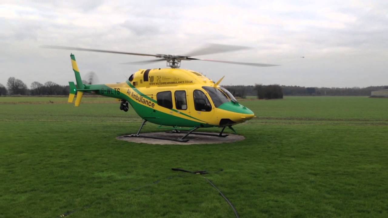 New Bell 429 Air Ambulance G-WLTS Start Up & Take Off - YouTube