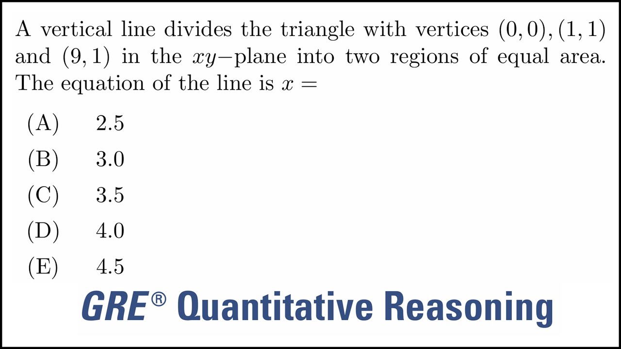 Triangle area in coordinate plane: GRE quantitative reasoning practice question#66 - YouTube