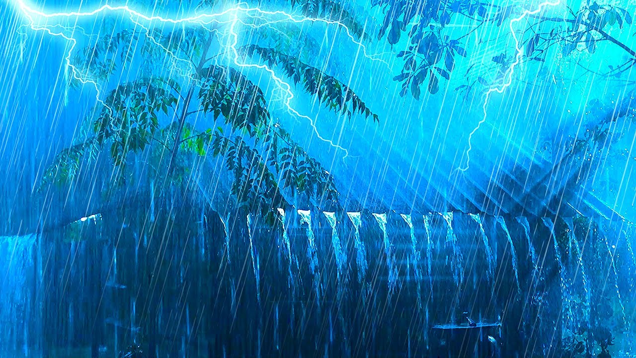 Sleep Instantly with Very Heavy Rain & Rumbling Thunder on a Tin Roof ...